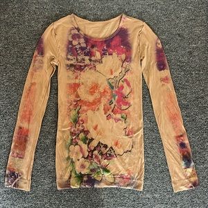 Body Wrappers | Tops | Stocking Layer Long Sleeve Crew Neck Deep Tan ...